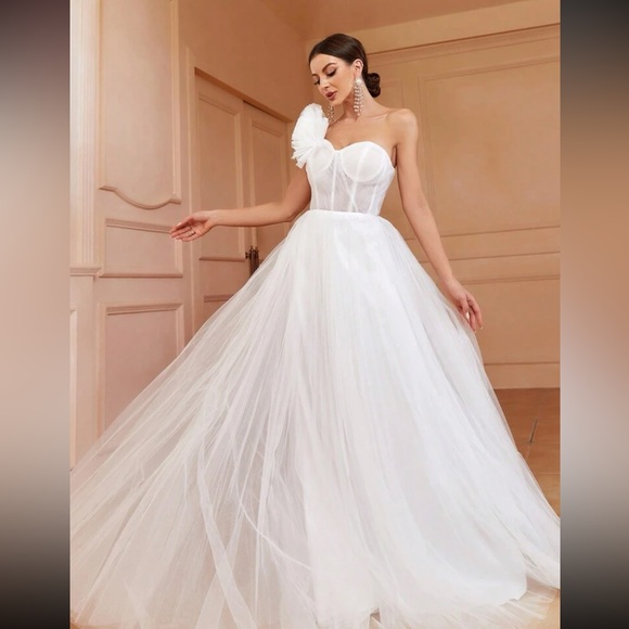 Rebellious Rose | Dresses | Belle 3d Flower Shoulder Strap Wedding ...